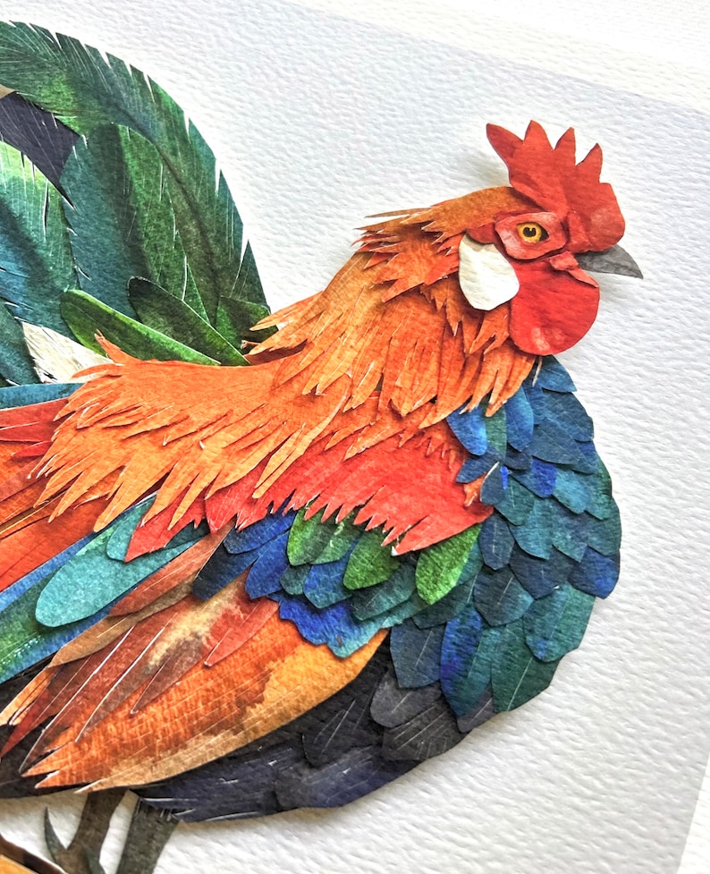 Limited Giclee Rooster Print/bird Fine Art Print - Etsy