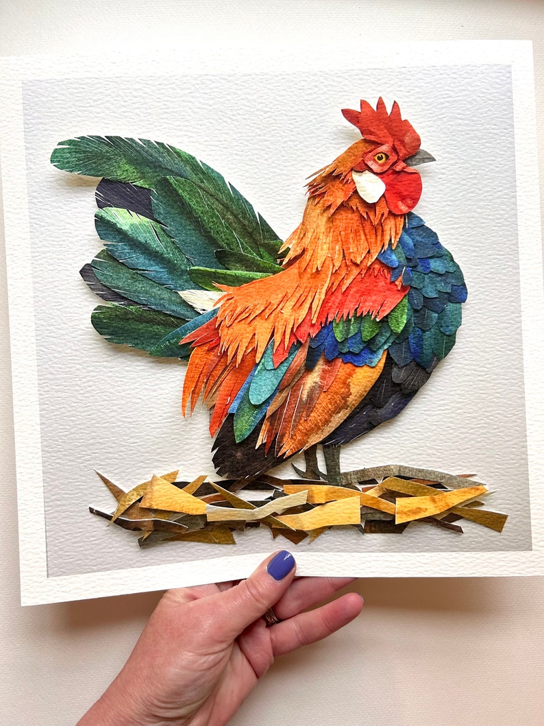 Limited Giclee Rooster Print/bird Fine Art Print - Etsy