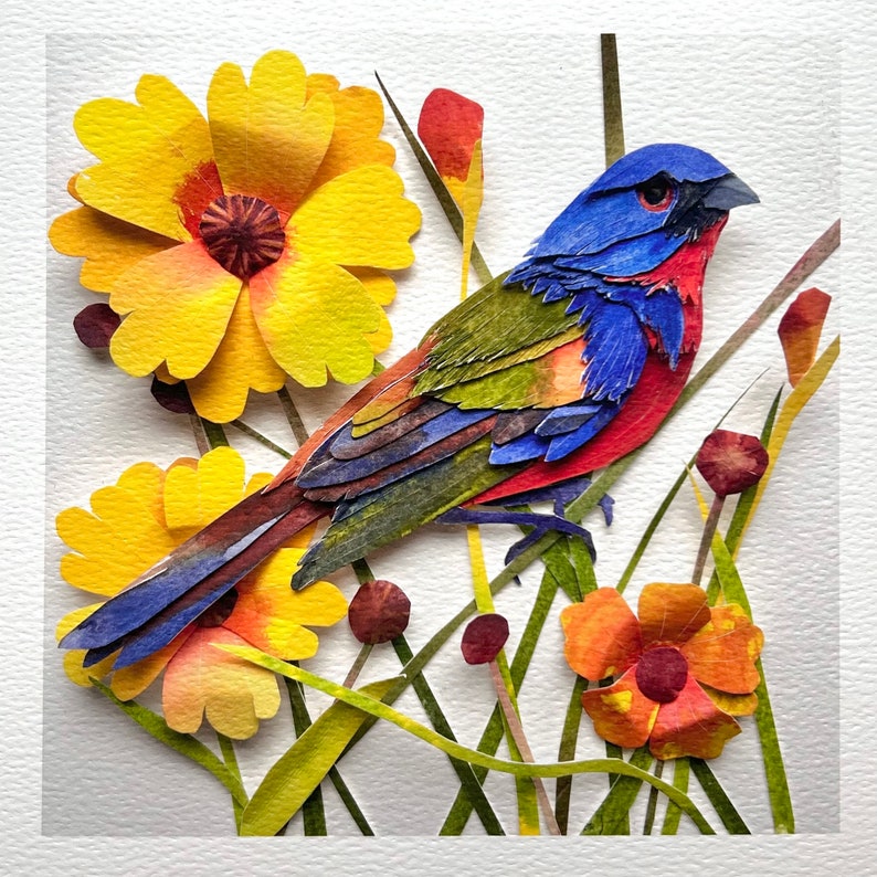 Limited Giclee Painted Bunting Print/bird Fine Art Print - Etsy