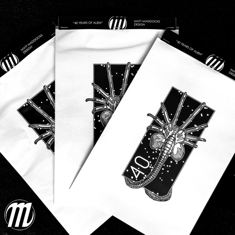 Alien: 40 Year Anniversary A4 Art Print Signed and Packaged / Alien ...