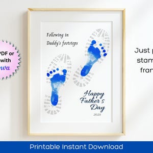 Following in Daddy's Footsteps Father's Day Footprint Printable Arts ...