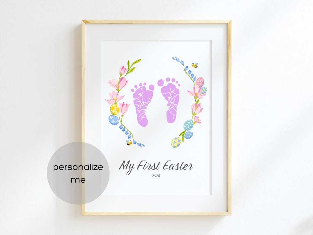My First Easter Baby Footprint Art | Printable Easter Craft for Babies ...