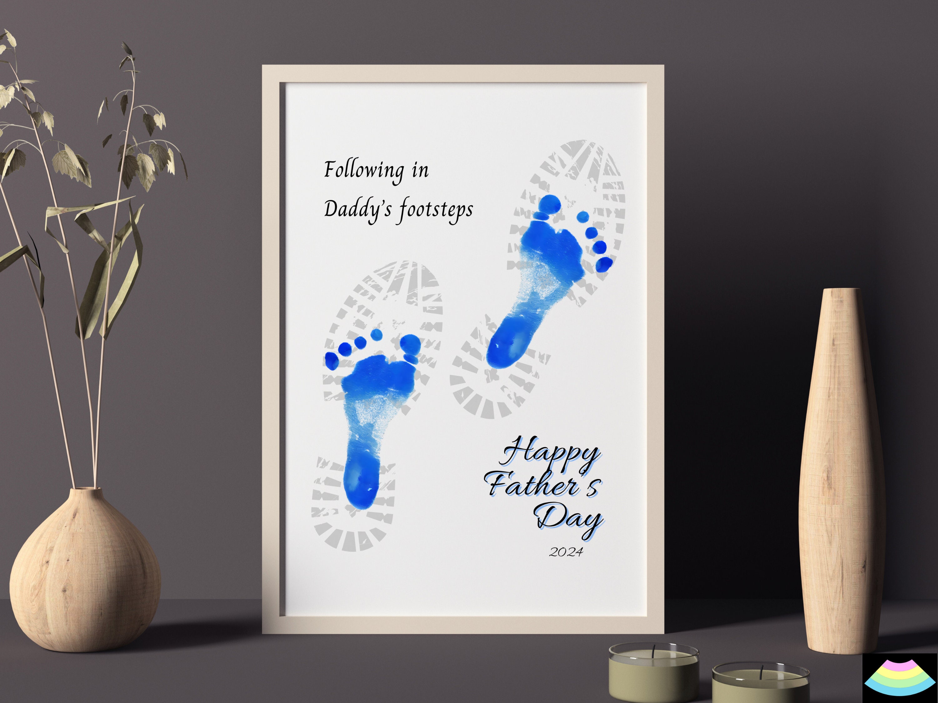 Following in Daddy's Footsteps Father's Day Baby Footprint Arts and ...