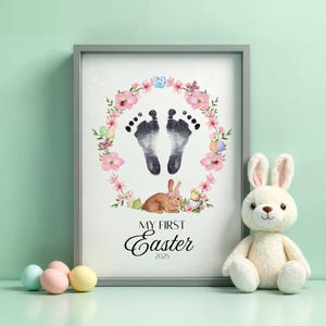 My First Easter Baby Footprint Art, Baby's 1st Easter Craft, Baby ...