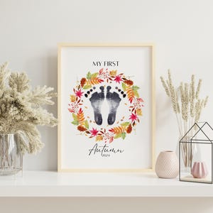 Printable My First Autumn DIY Baby Footprint Arts and Craft Keepsake ...