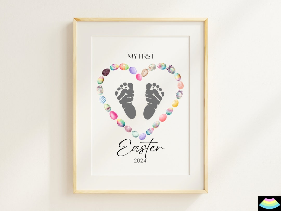 Easter DIY Baby Keepsake Footprint Craft, Babys First Print Activity ...