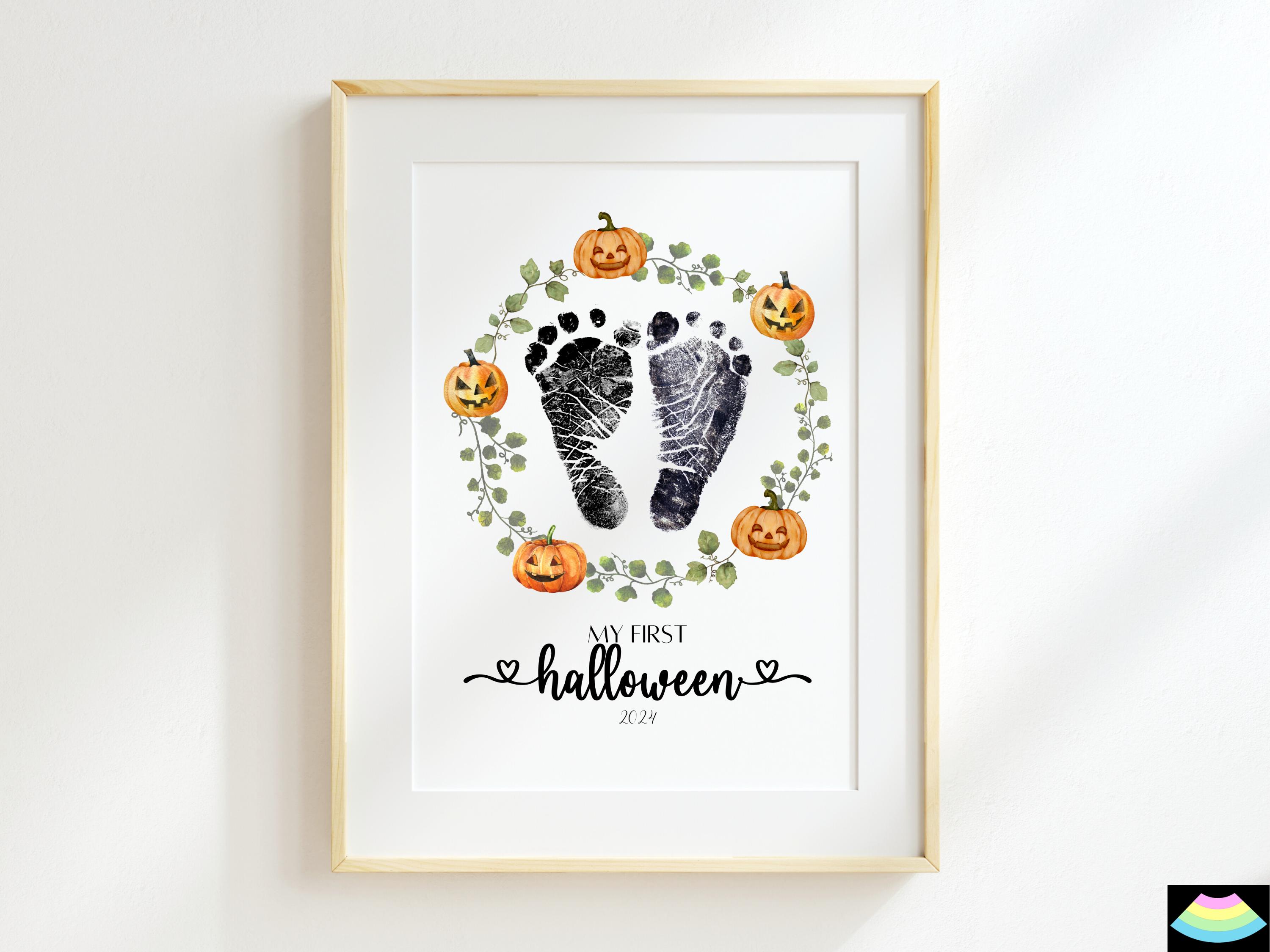 My First Halloween DIY Footprint Arts and Craft Keepsake, Printable ...