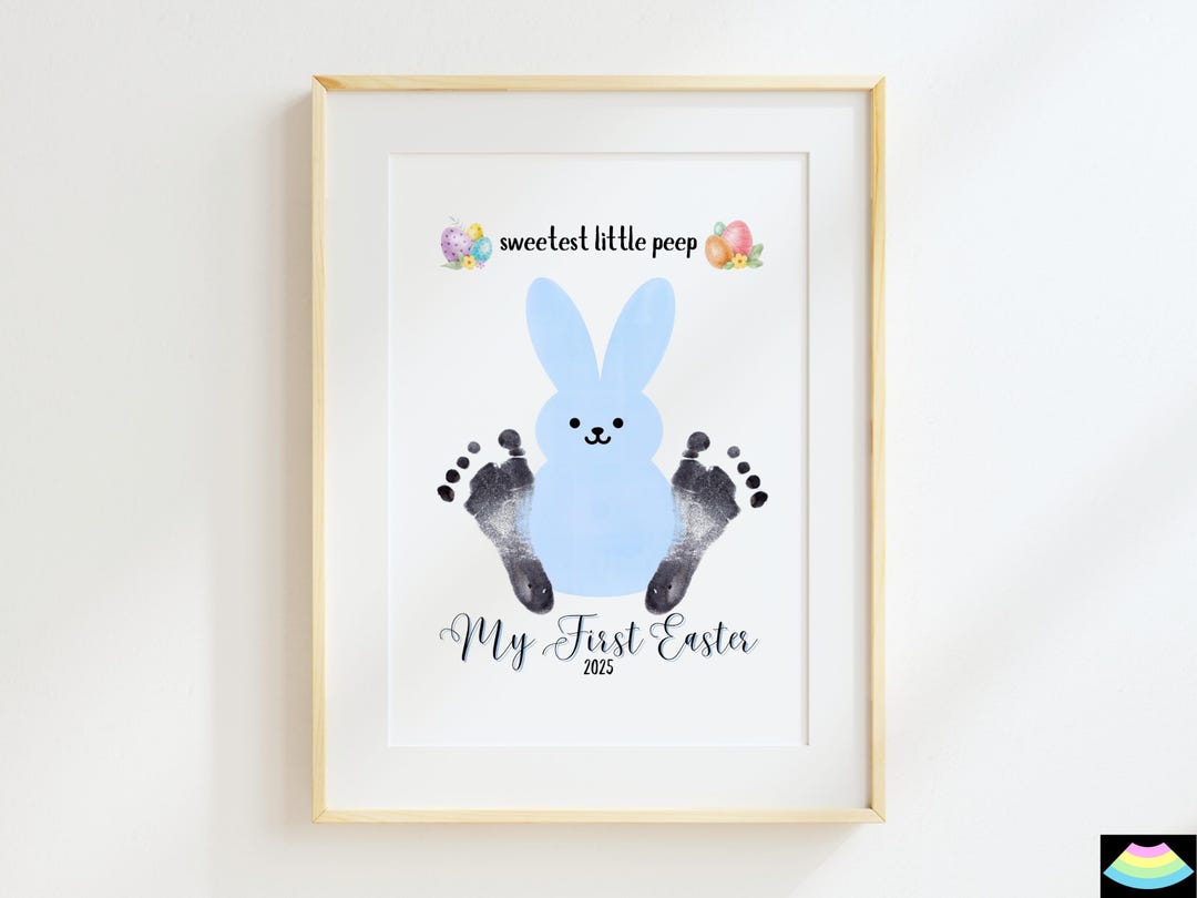 My First Easter Baby Footprint Art Keepsake Gift DIY 1st Easter ...