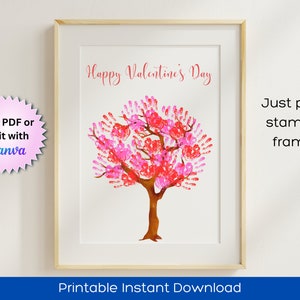 Valentines Day Handprint Art Craft for Kids, DIY Printable Activity ...