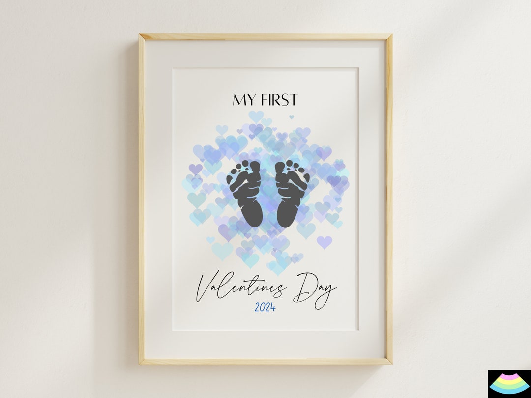 DIY Baby Keepsake Footprint Craft Babys First Valentines Day Print ...