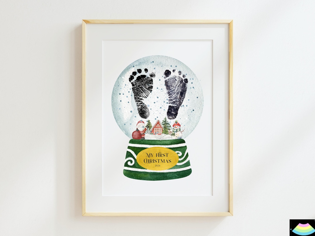 Printable Baby's First Christmas Footprint Arts and Craft Keepsake Gift ...
