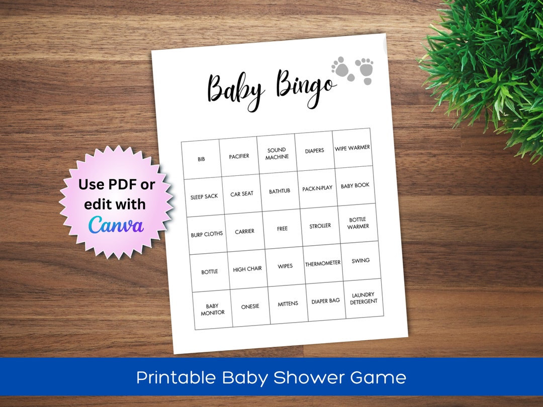 75 Printable Baby Bingo Game Cards for Baby Shower or Gender Reveal ...