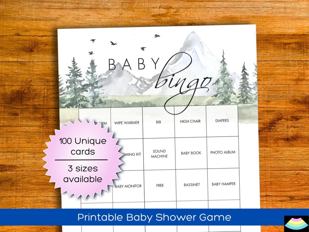 100 Woodlands Baby Shower Bingo Game Cards, Prefilled Baby Shower Bingo ...