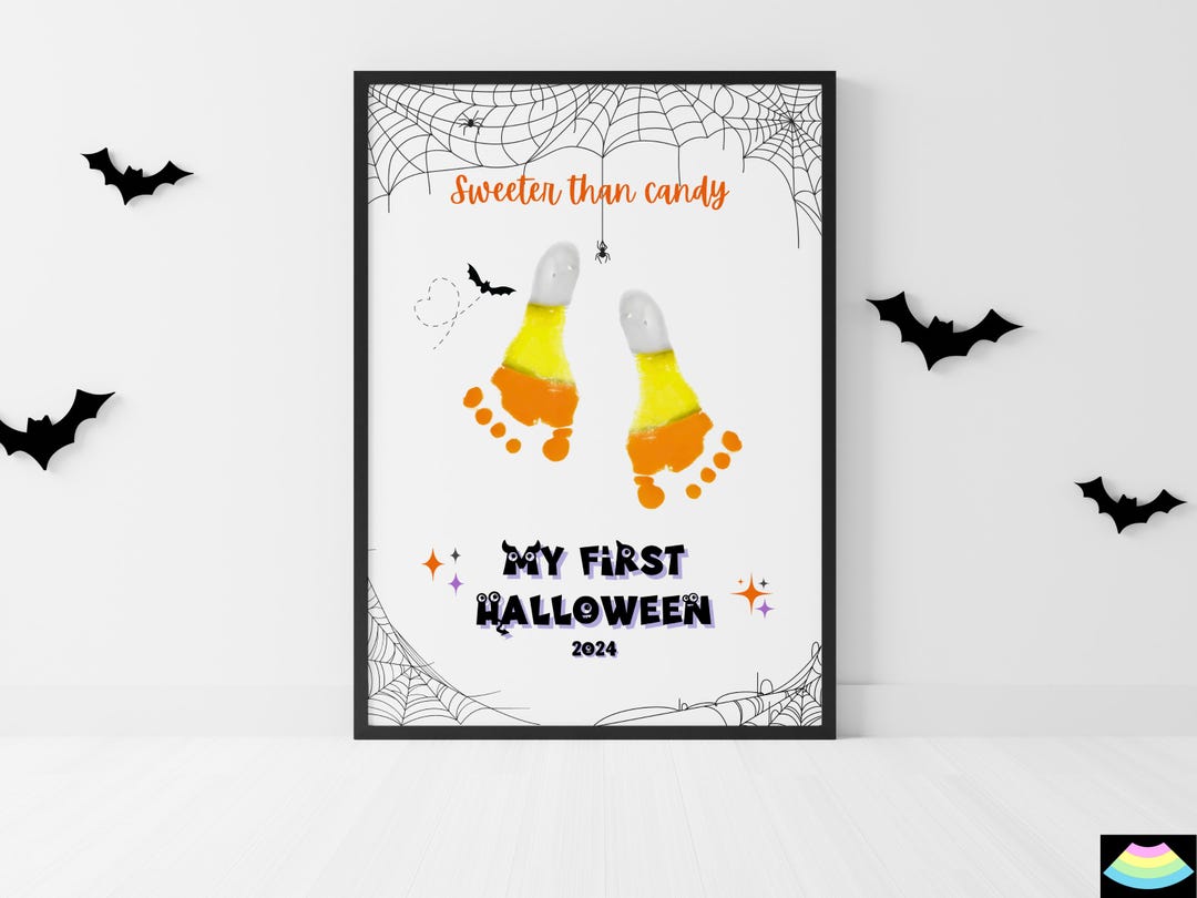 My First Halloween DIY Baby Footprint Arts and Craft Keepsake, 1st ...