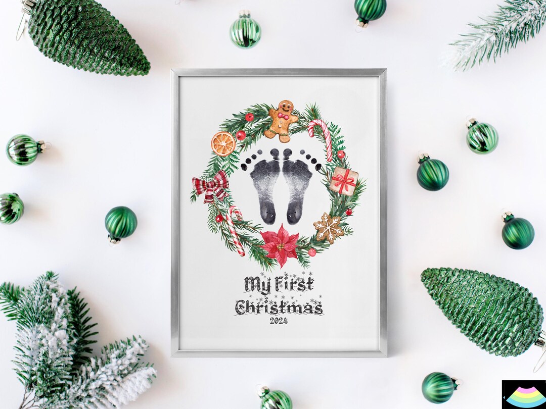 DIY Baby's First Christmas Footprint Arts and Craft Keepsake Gift From ...
