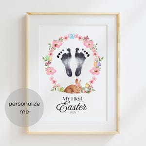 My First Easter Baby Footprint Art, Baby's 1st Easter Craft, Baby ...