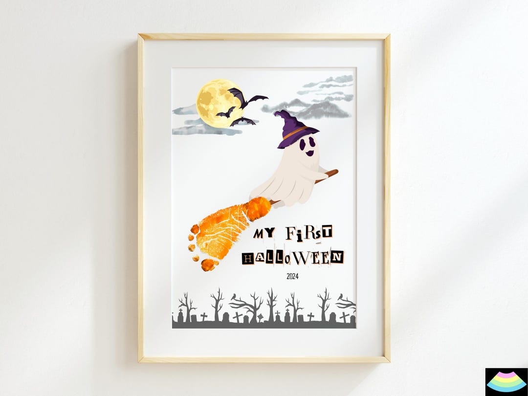 DIY My First Halloween Sign Footprint Arts and Crafts Baby Keepsake ...