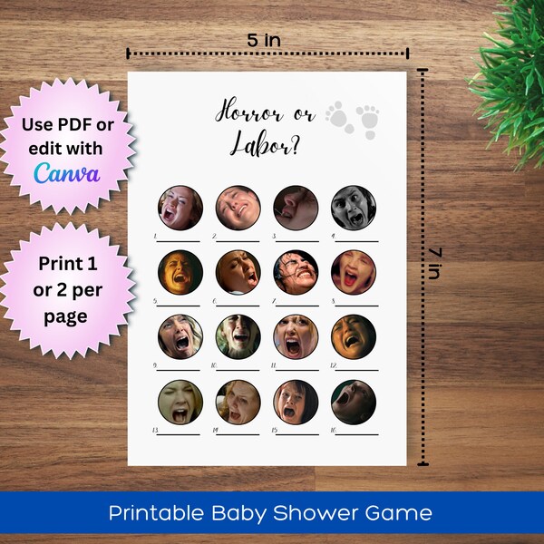 Love or Labor Baby Shower Game - Etsy