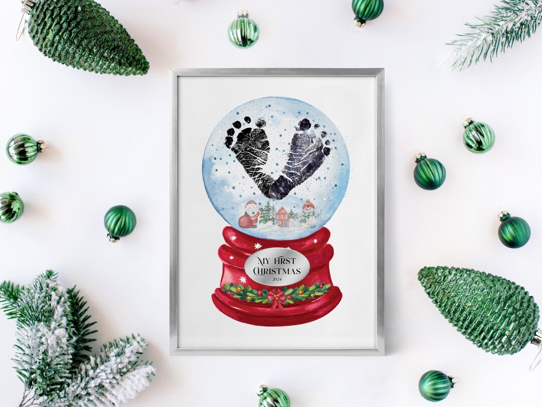 Baby's First Christmas Footprint Arts and Craft Keepsake Gift, My First ...