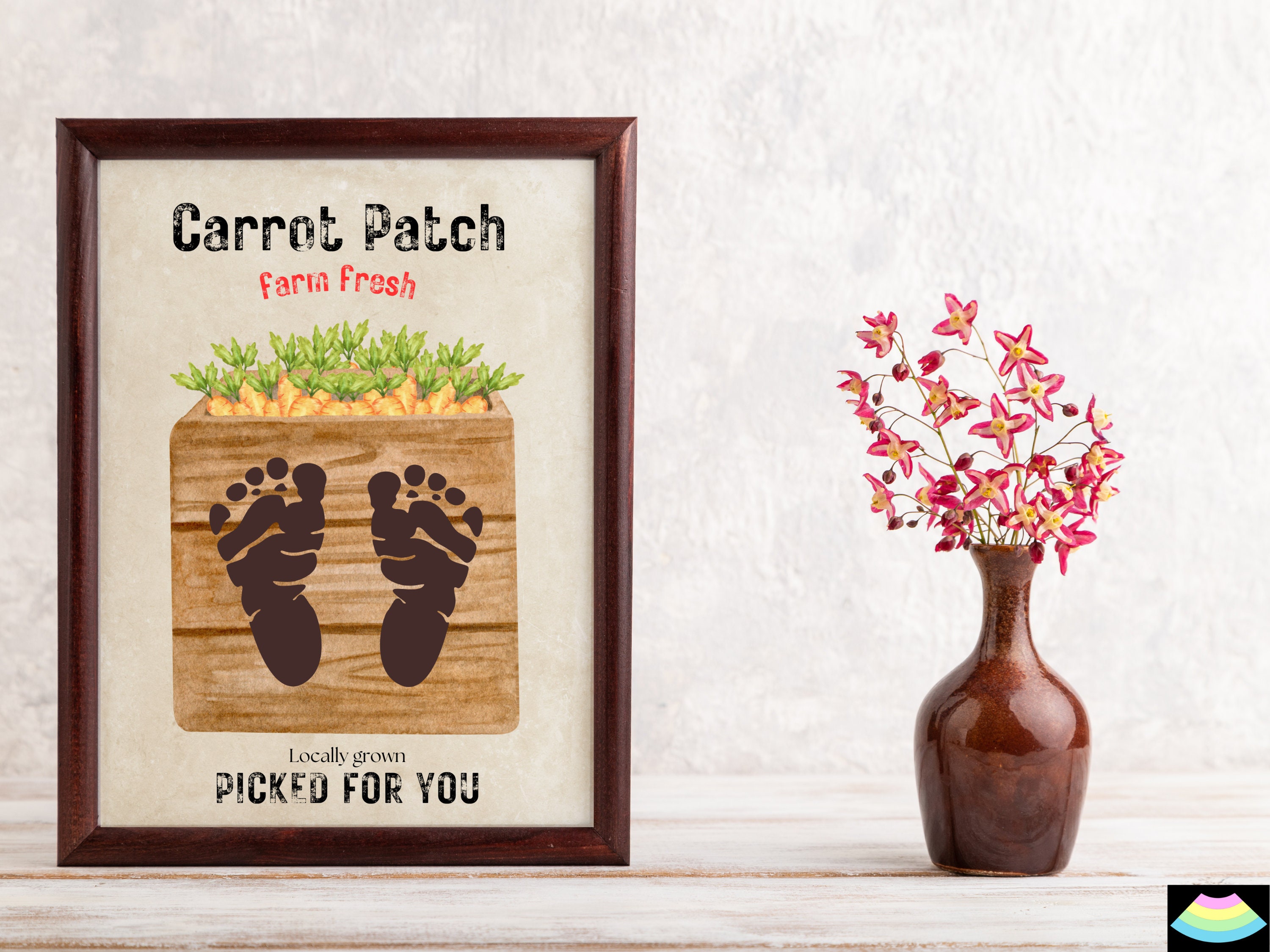 Easter Footprint Art Sign, Farm Sign Carrot Patch Easter DIY Baby ...
