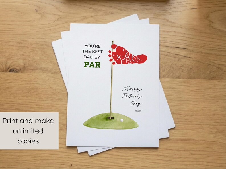 Fathers Day Golf Gift for Dad From Baby | Footprint Craft for Babies ...