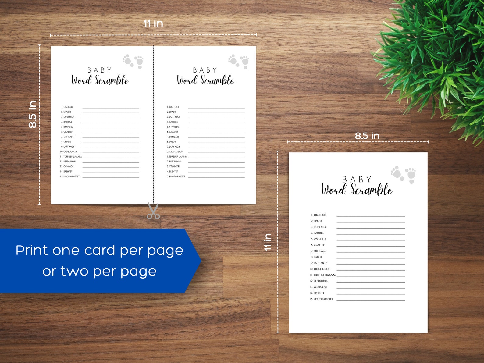 Baby Word Scramble for Baby Shower Game or Gender Reveal, Printable ...