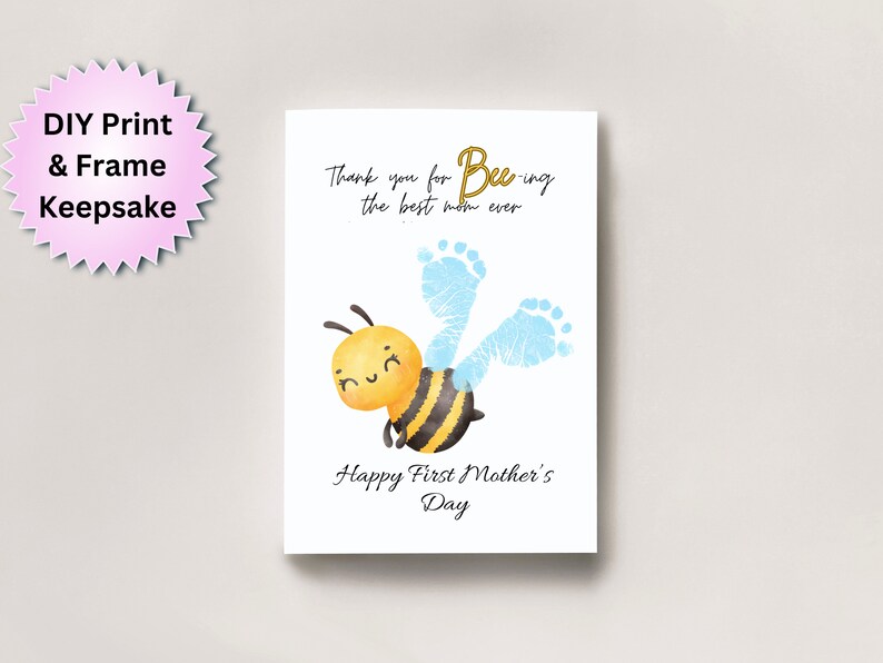 Best Mom Ever 1st Mother's Day Footprint Keepsake, Printable Baby ...