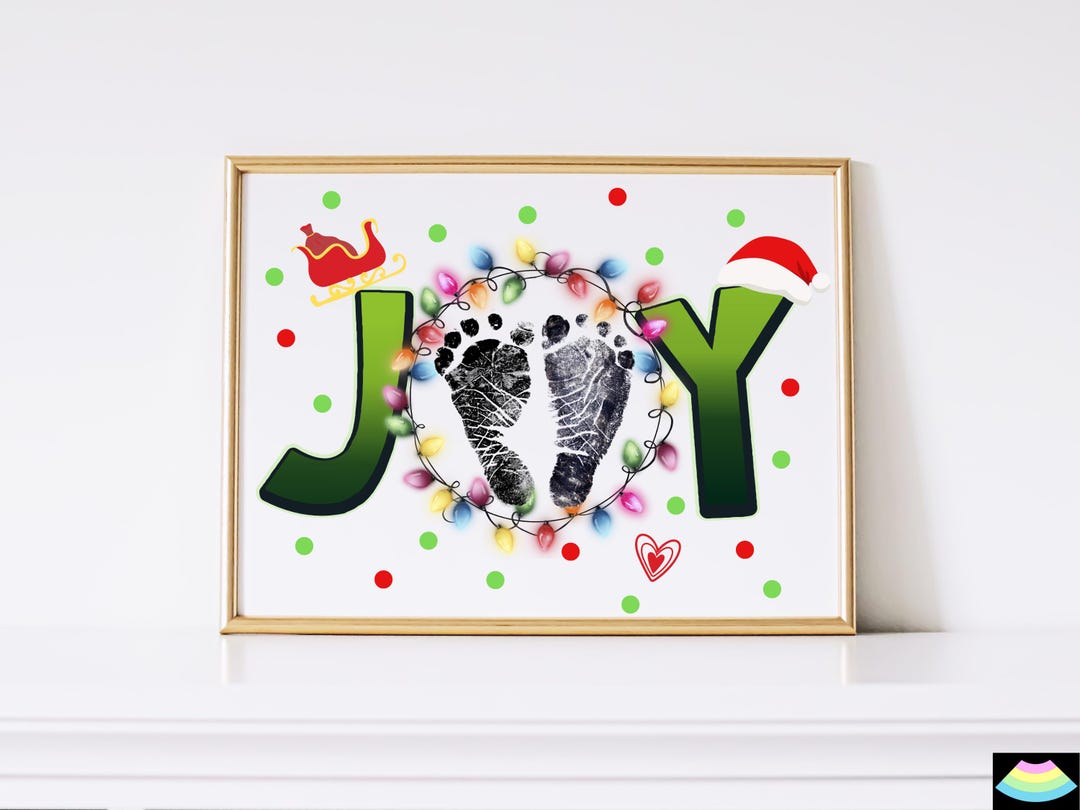 Christmas Joy Handprint Footprint Arts and Craft Keepsake Gift | Use ...