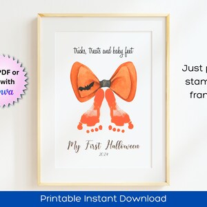 DIY My First Halloween Sign Footprint Arts and Craft Baby Keepsake ...