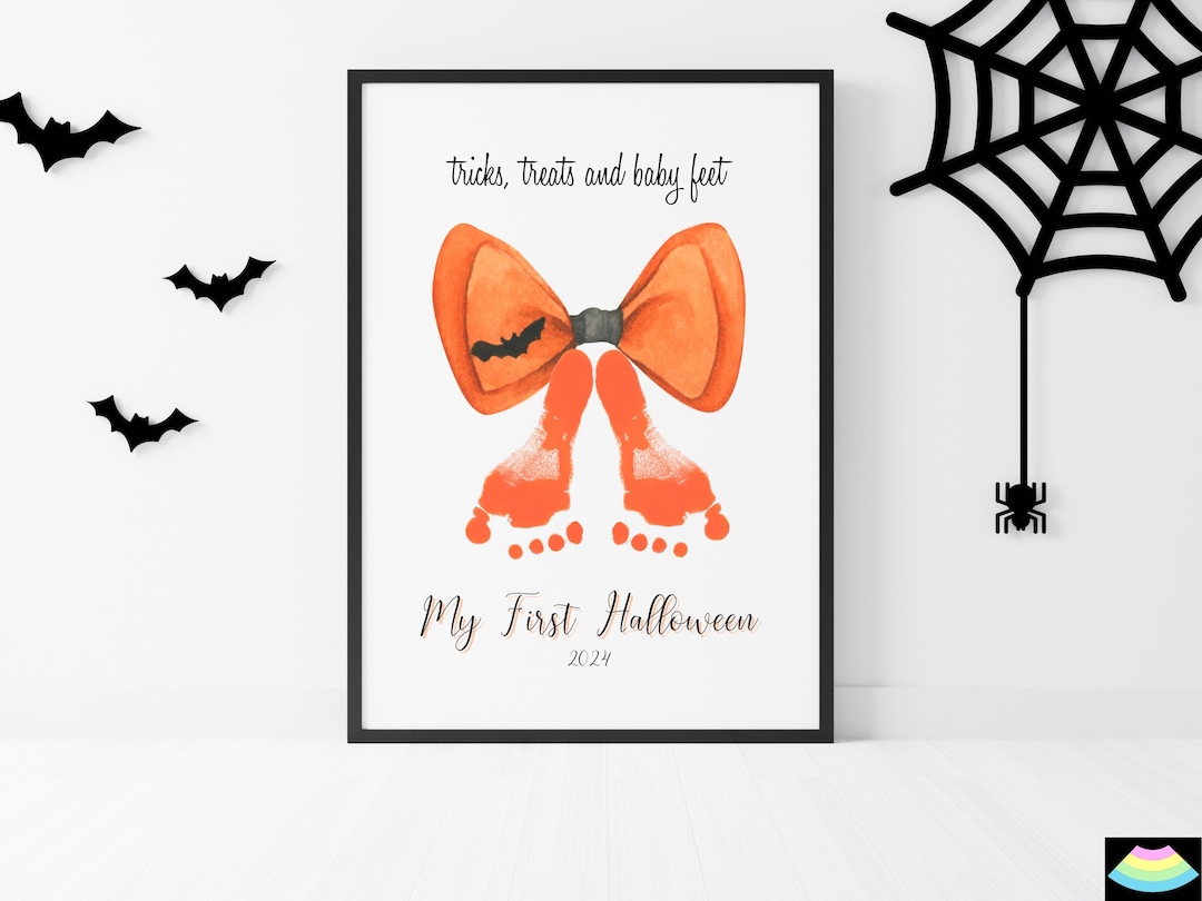 DIY My First Halloween Sign Footprint Arts and Craft Baby Keepsake ...