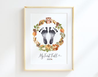 FALL Craft Printable Footprint Art, My First Fall, Easy Craft for Baby ...