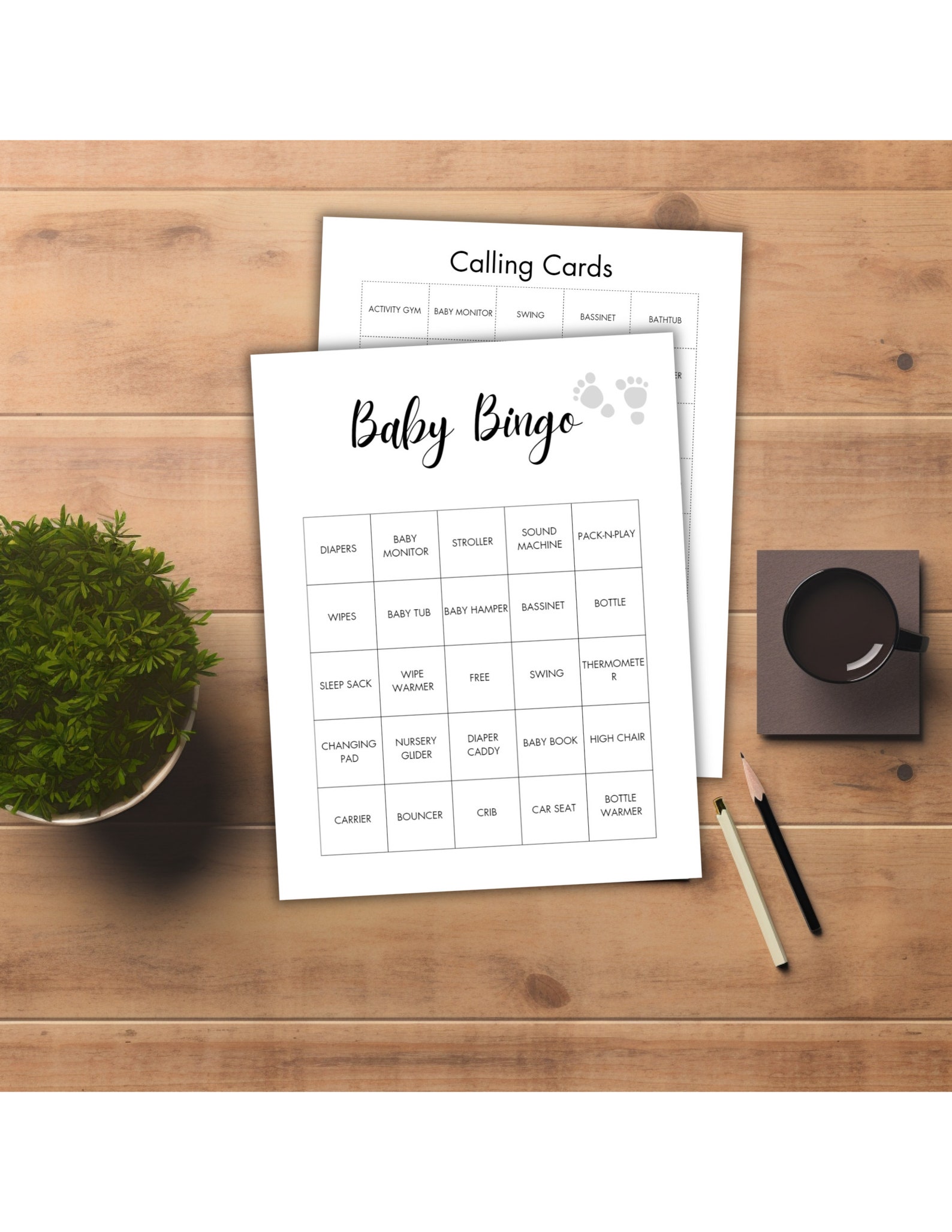 75 Printable Baby Bingo Game Cards for Baby Shower or Gender Reveal ...