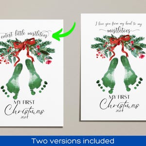 Mistletoes Footprint My First Christmas Baby Arts and Craft Keepsake ...