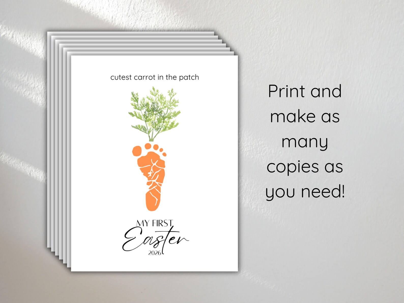 Editable Cutest Carrot in the Patch Easter Footprint Art | DIY Easter ...