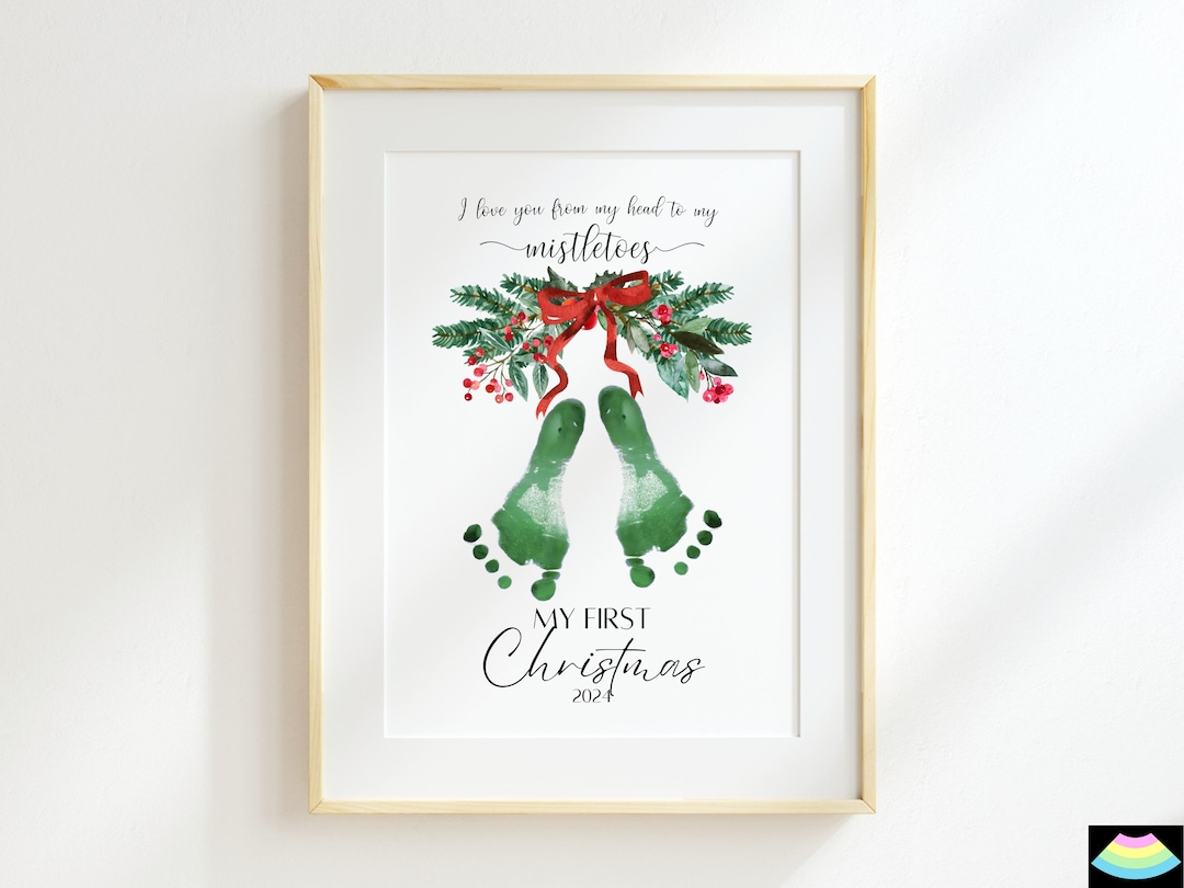 Mistletoes Footprint My First Christmas Baby Arts and Craft Keepsake ...