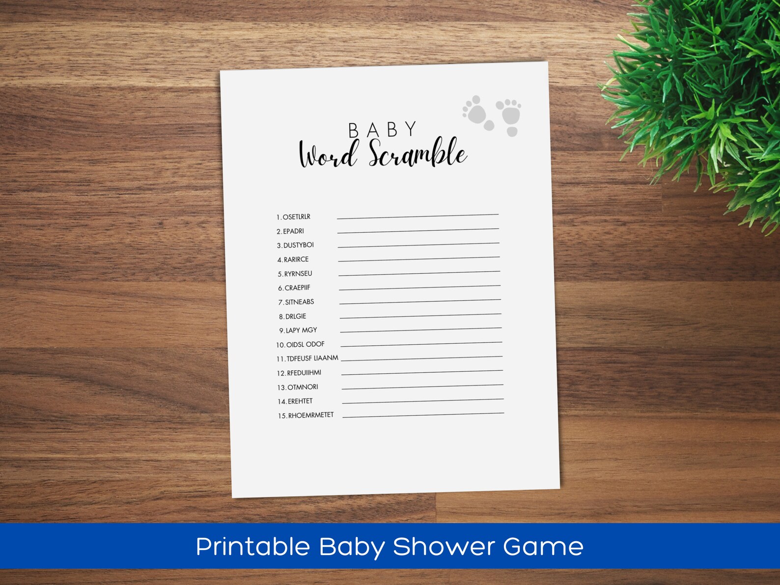 Baby Word Scramble for Baby Shower Game or Gender Reveal, Printable ...