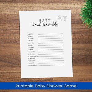 Baby Word Scramble for Baby Shower Game or Gender Reveal, Printable ...
