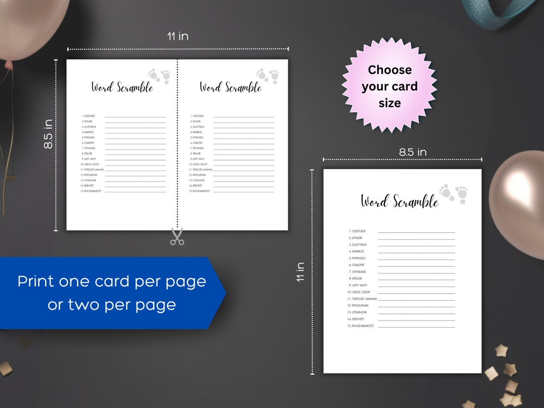 Baby Word Scramble for Baby Shower Game or Gender Reveal, Printable ...