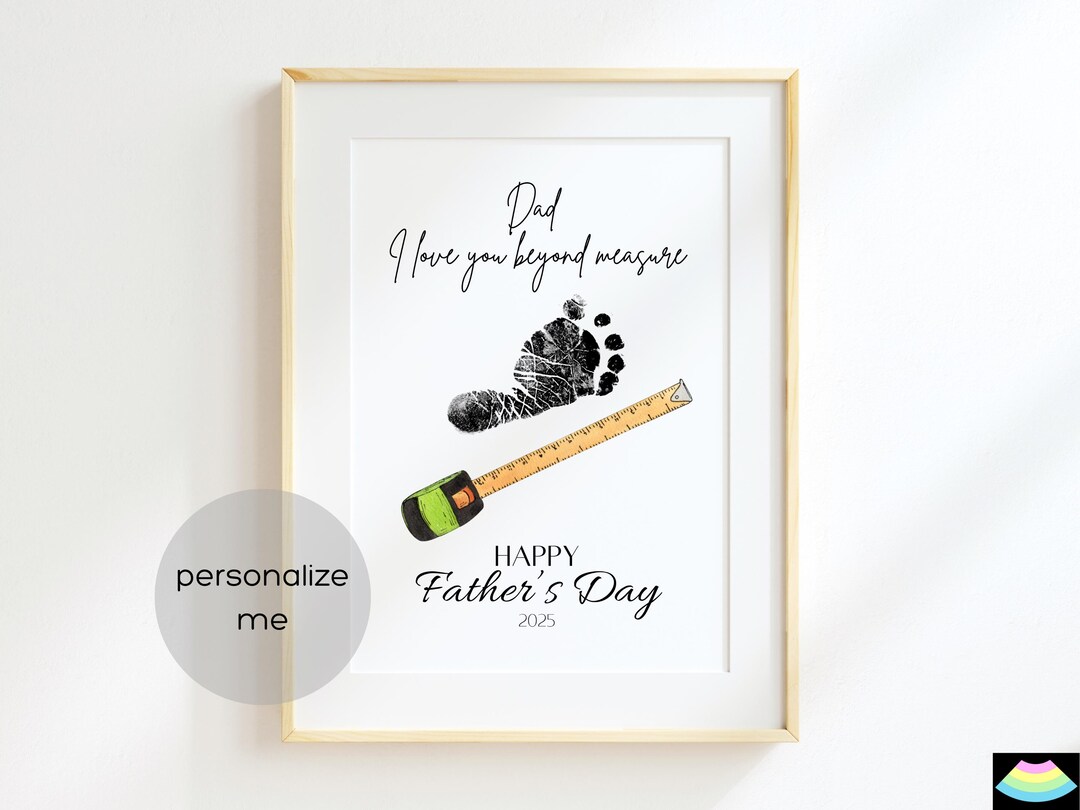 Tape Measure Father's Day Baby Footprint Arts and Craft Printable ...