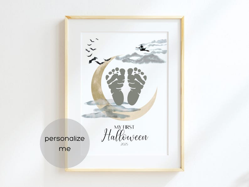 My First Halloween Baby Footprint Art: DIY Keepsake Craft Printable ...