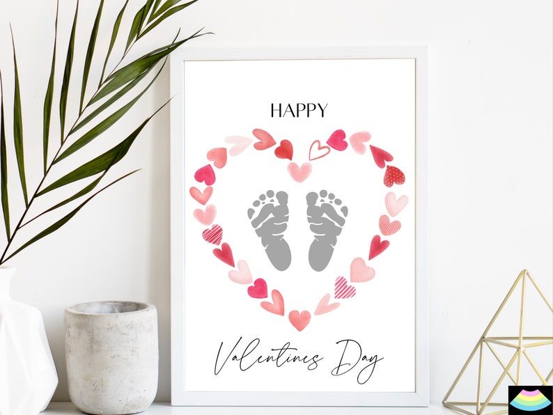 Valentines Day DIY Baby Keepsake Footprint Craft, Printable Activity ...
