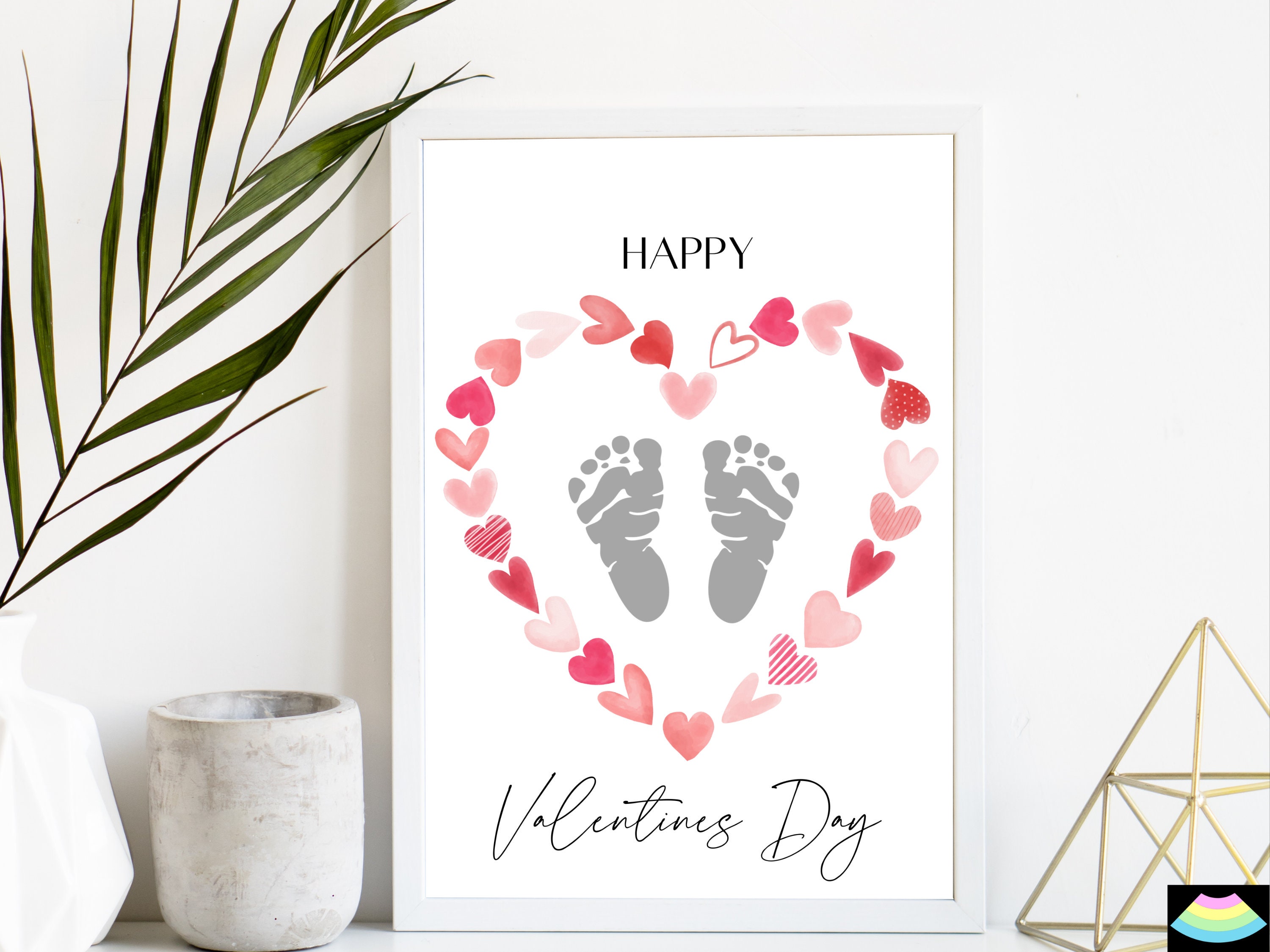 Valentines Day DIY Baby Keepsake Footprint Craft, Printable Activity ...