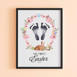My First Easter Baby Footprint Art, Baby's 1st Easter Craft, Baby ...