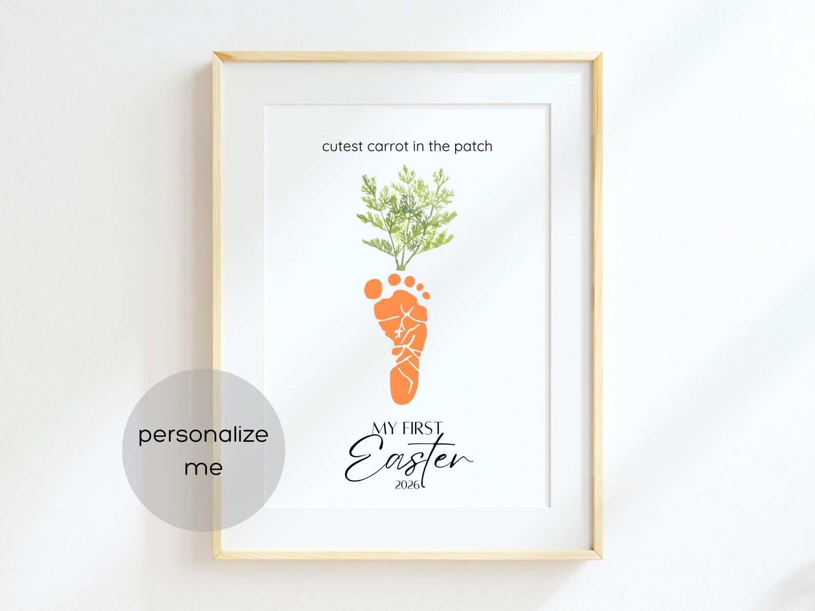 Editable Cutest Carrot in the Patch Easter Footprint Art | DIY Easter ...