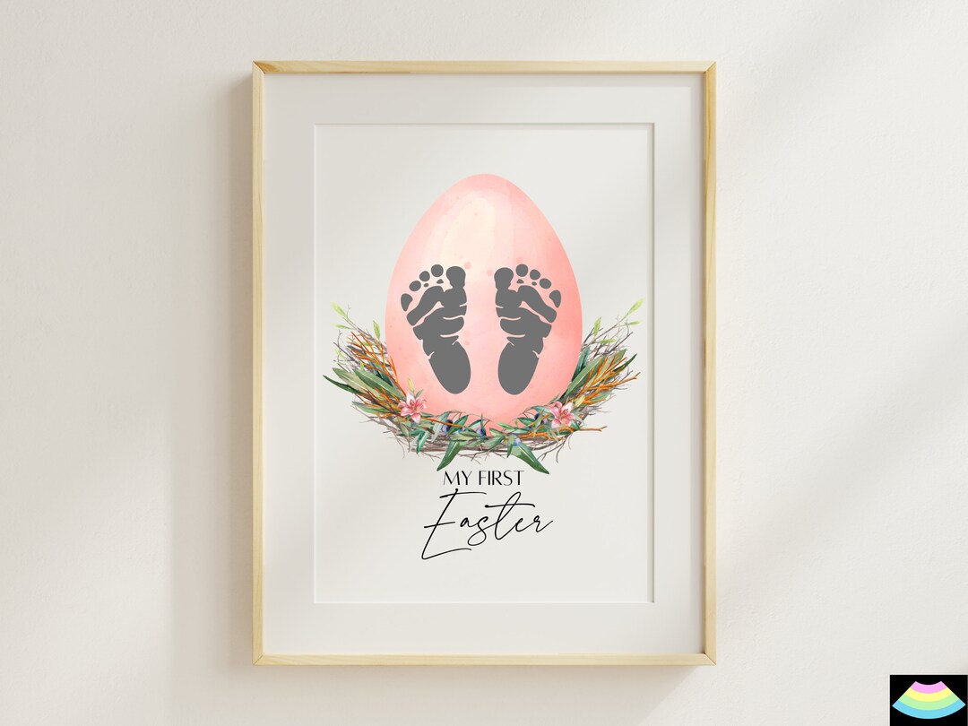 My First Easter Footprint Art Keepsake, Easter Gift Footprint Craft ...