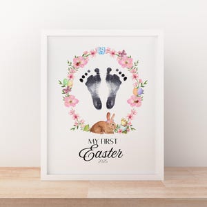 My First Easter Baby Footprint Art, Baby's 1st Easter Craft, Baby ...