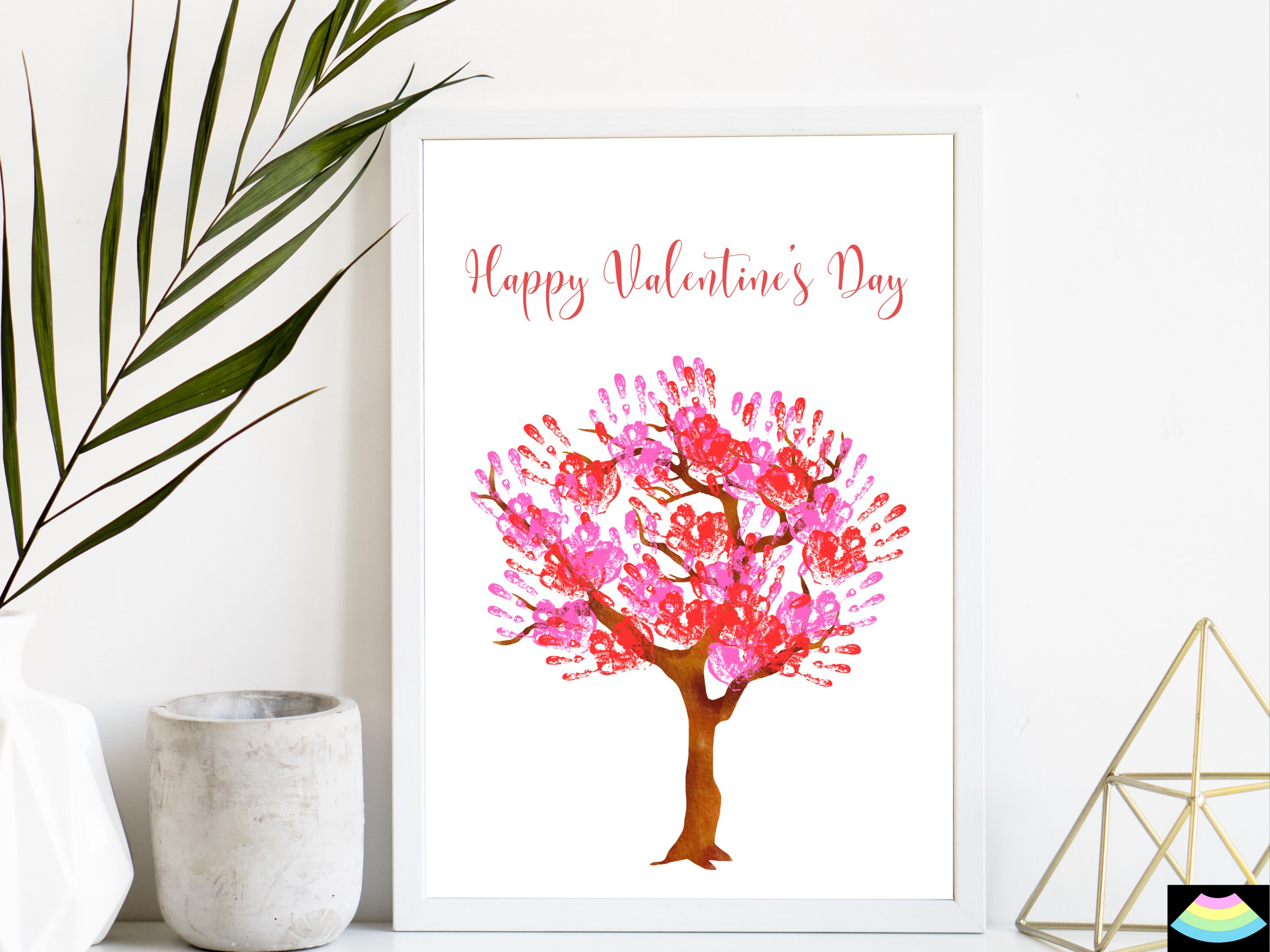 Valentines Day Handprint Art Craft for Kids, DIY Printable Activity ...