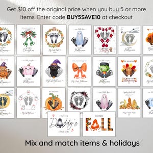 Personalized Baby's First Halloween Footprint Art, Ghost Keepsake Print ...