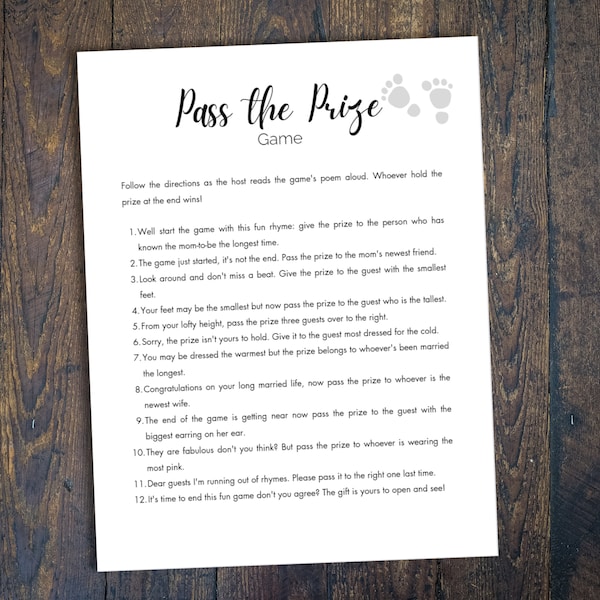 Pass the Prize Baby Shower Game - Etsy
