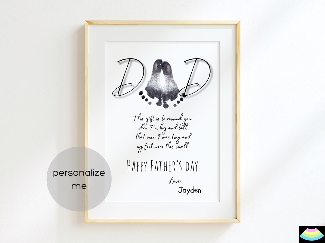Printable Father's Day Poem Footprint Arts and Craft DIY Keepsake Gift ...